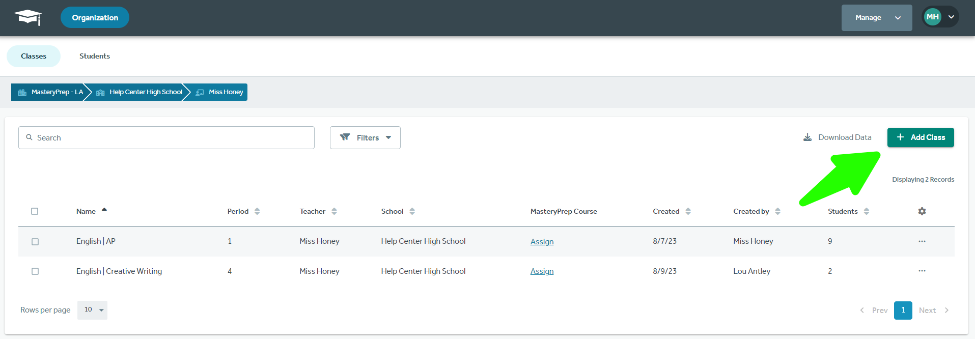 Assigning MasteryPrep Courses to Classes | Study Plan – MasteryPrep