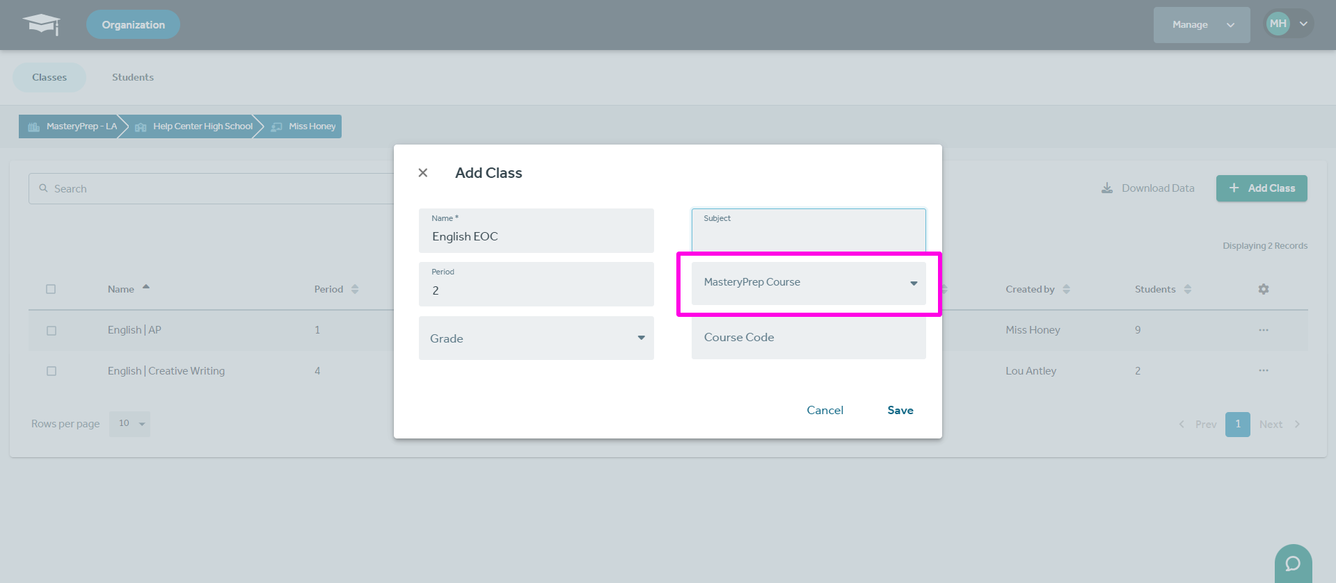 Assigning MasteryPrep Courses to Classes | Study Plan – MasteryPrep