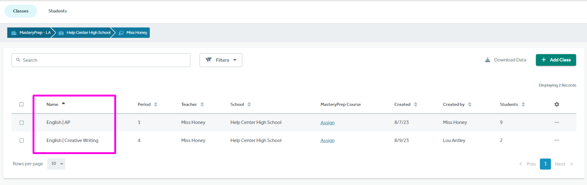 Assigning MasteryPrep Courses to Classes | Study Plan – MasteryPrep
