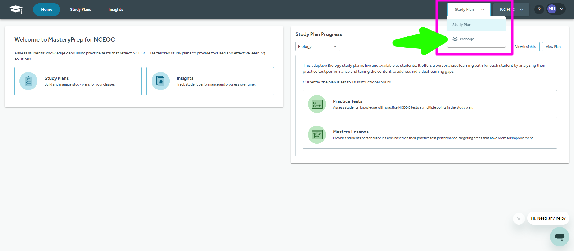 Assigning MasteryPrep Courses to Classes | Study Plan – MasteryPrep